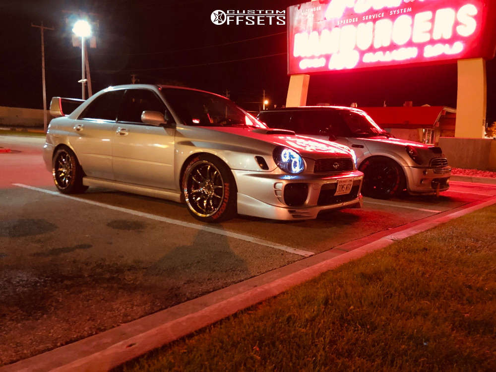 2002 Subaru WRX with 18x9.5 35 Aodhan DS02 and 235/45R18 Hankook Ventus ...