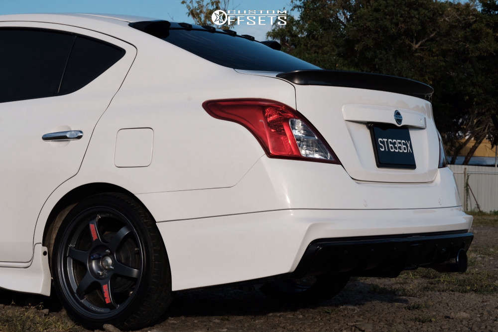 2016 Nissan Versa with 17x7 35 Volk Te37 Saga and 205/45R17 Zeta Meglio ...