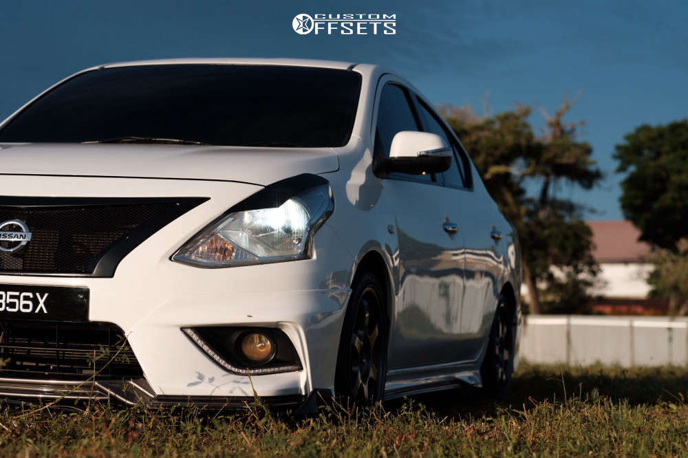 2016 Nissan Versa with 17x7 35 Volk Te37 Saga and 205/45R17 Zeta Meglio ...