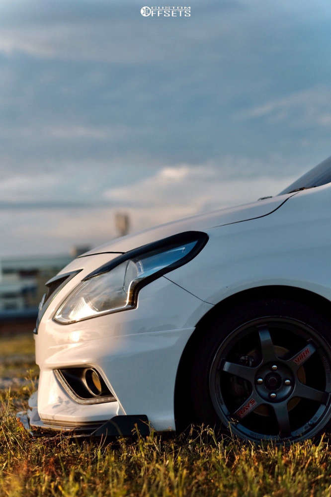 2016 Nissan Versa with 17x7 35 Volk Te37 Saga and 205/45R17 Zeta Meglio ...