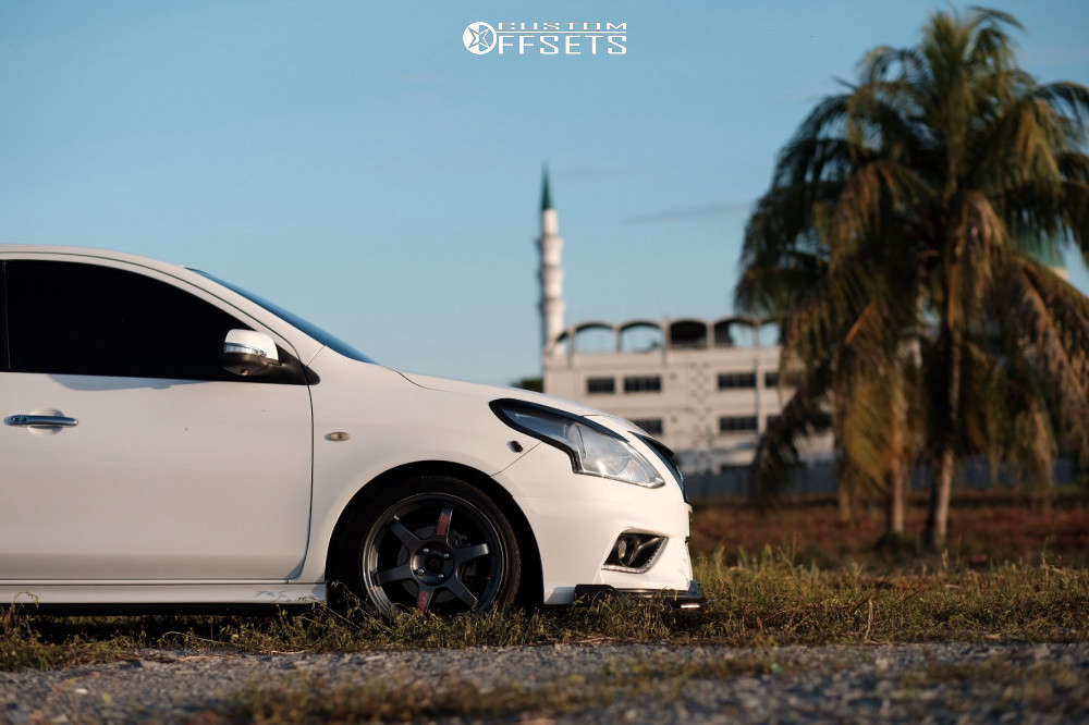 2016 Nissan Versa with 17x7 35 Volk Te37 Saga and 205/45R17 Zeta Meglio ...