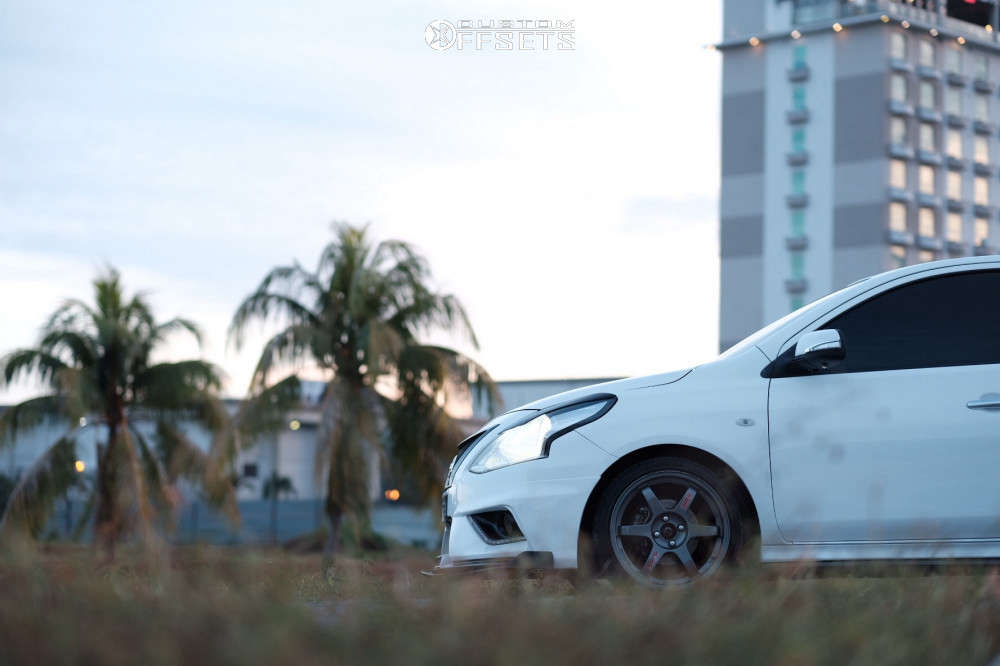 2016 Nissan Versa with 17x7 35 Volk Te37 Saga and 205/45R17 Zeta Meglio ...