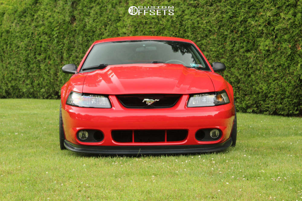 2002 Ford Mustang with 18x9.5 15 Enkei RPF1 and 275/35R18 Nitto Nt555 ...