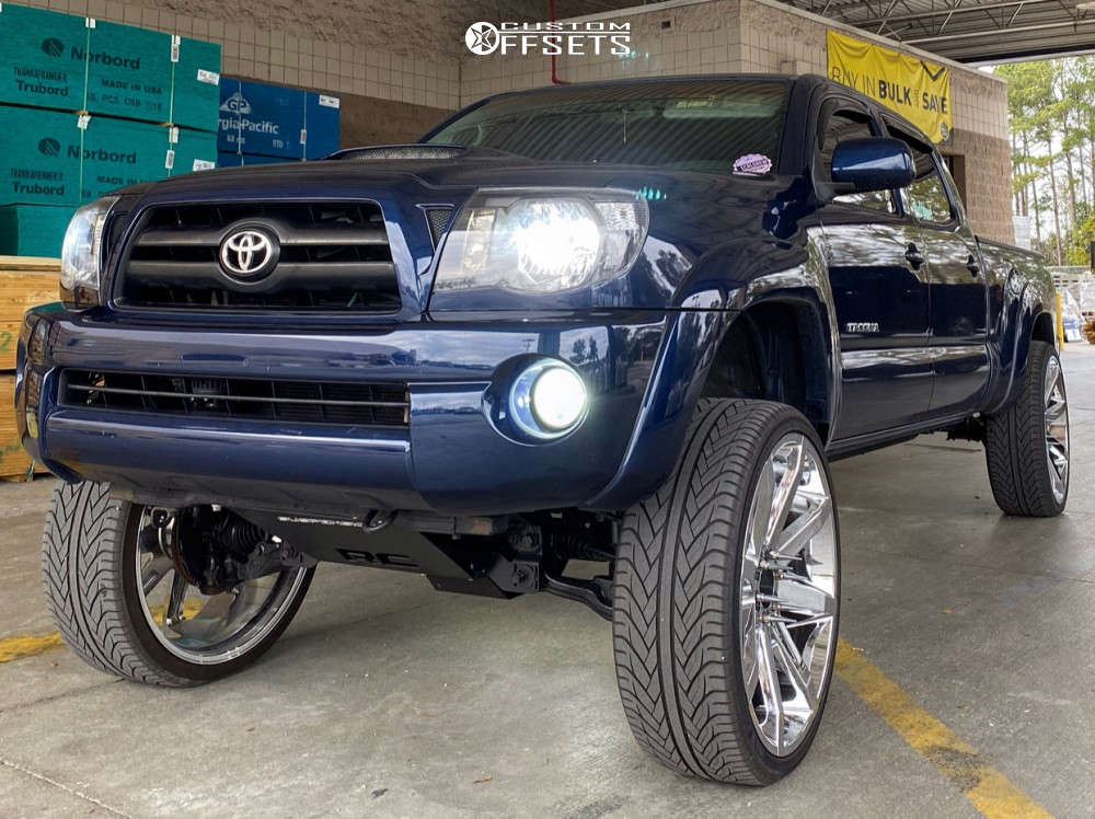 2005 Toyota Tacoma with 26x10 28 KMC Slide and 305/30R26 Lexani Lx ...