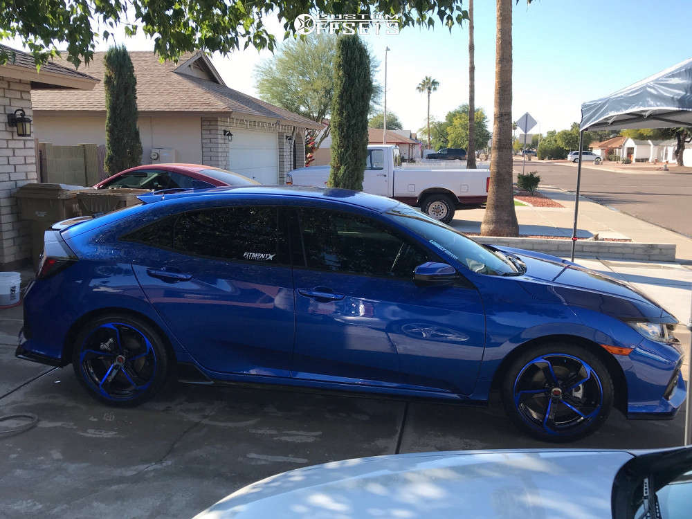 2018 Honda Civic with 18x8 40 Revolution Racing Rr20 and 235/40R18 ...