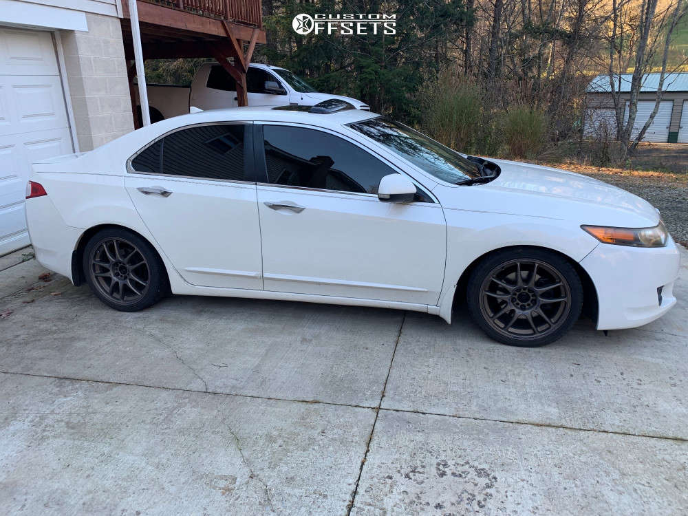 2009 Acura TSX with 18x7.5 42 Work Emotion Cr Kiwami and 225/40R18 ...