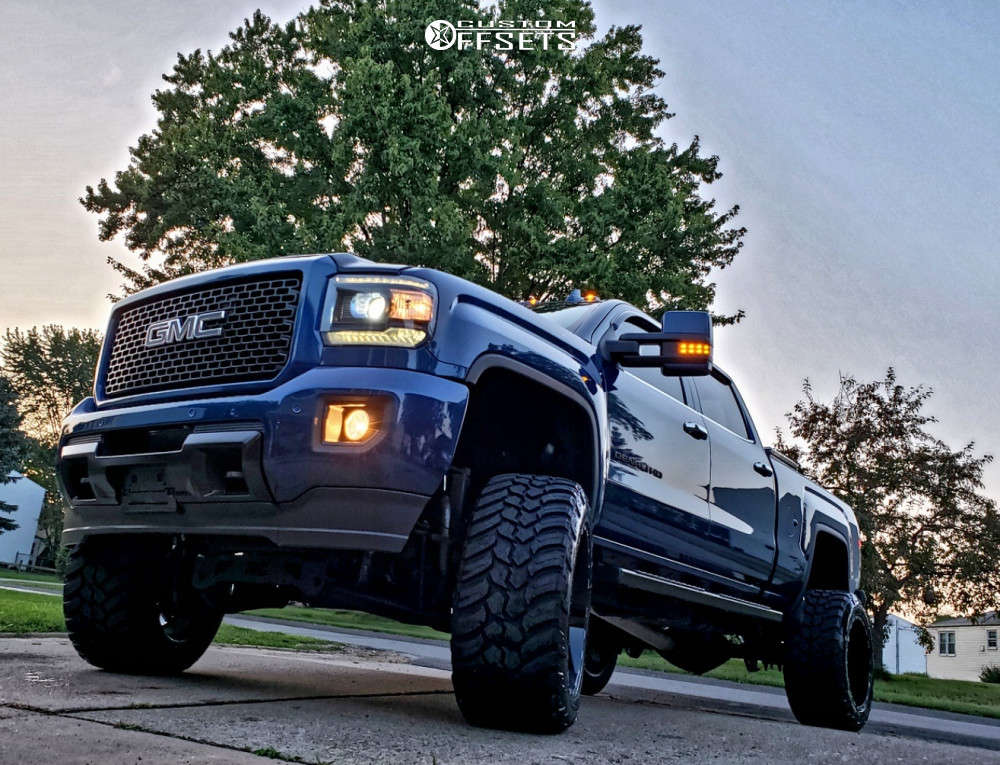 2016 GMC Sierra 2500 HD with 22x14 -76 TIS 544BM and 37/13.5R22 AMP Mud Terrain Attack Mt A and ...