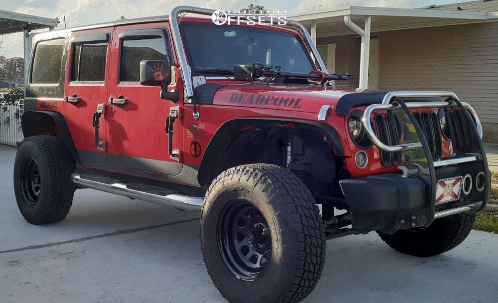 2015 Jeep Wrangler JK with 17x8 -6 Pro Comp 51 and 295/70R17 Nitto ...