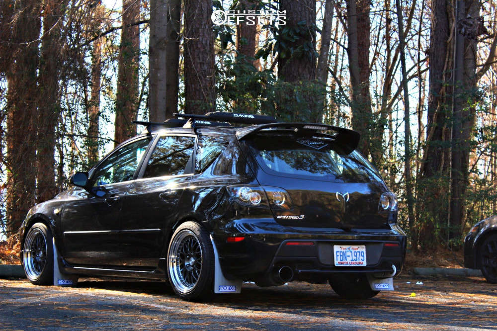 2008 Mazda MazdaSpeed3 with 17x8.5 30 ESR Sr01 and 215/45R17 Toyo Tires ...