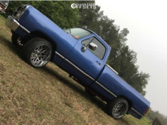 1990 Dodge D250 with 22x12 -44 XD Grenade and 285/35R22 Nexen Roadian ...