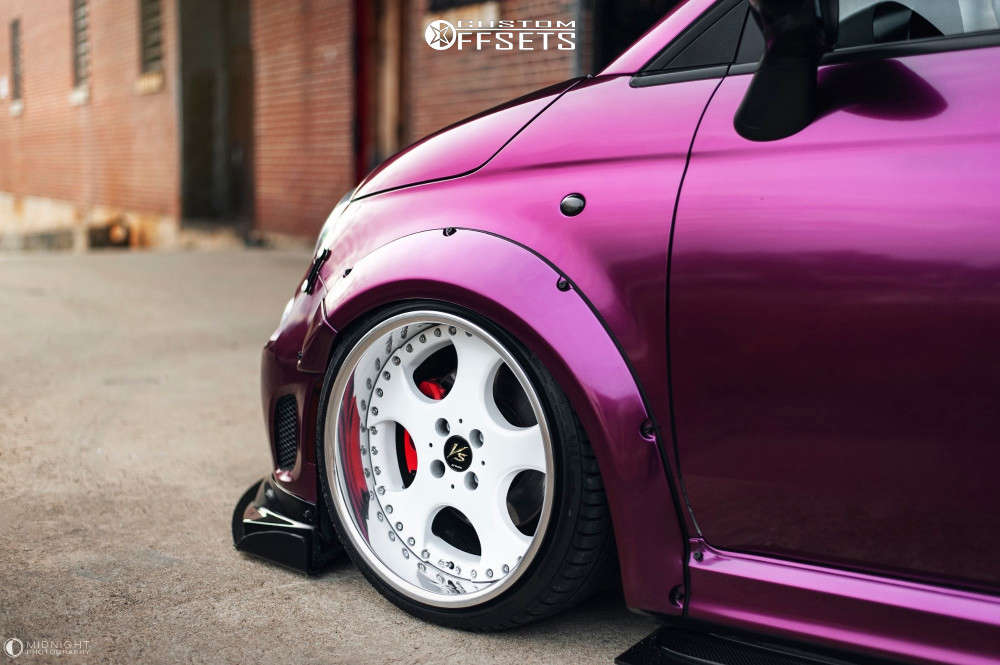 2013 Fiat 500 with 17x9 13 Work VS SD and 225/35R17 Accelera Phi-r and ...