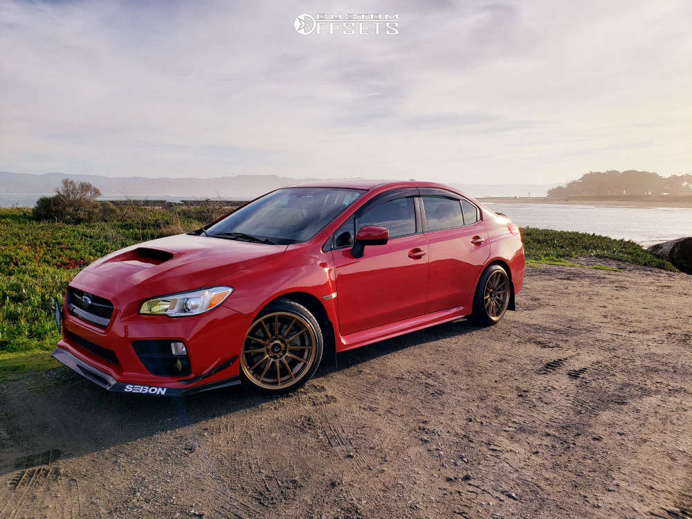 2016 Subaru WRX with 18x9.5 35 Cosmis Racing R1 and 225/55R18 Nitto Neo ...
