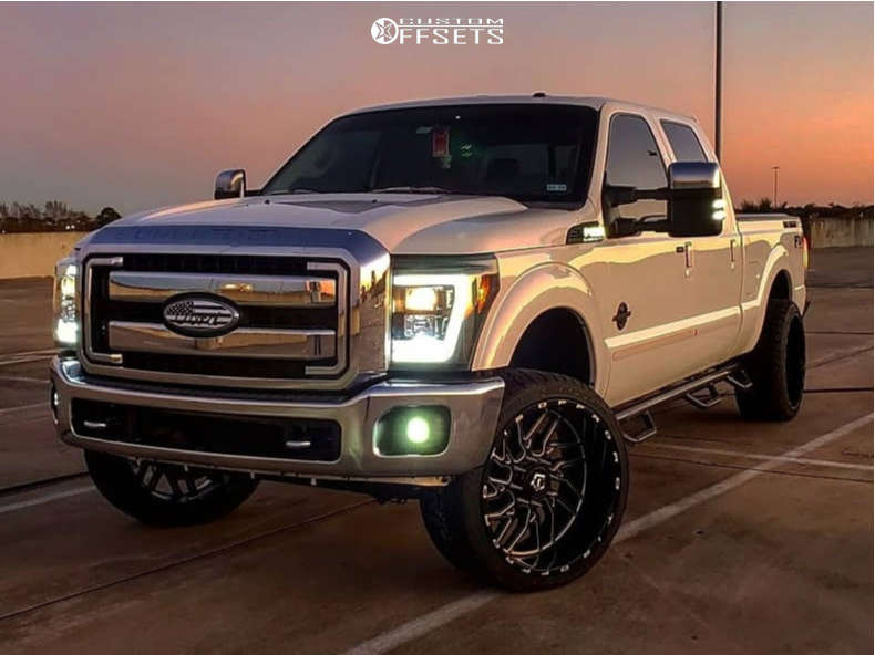 2013 Ford F-250 Super Duty with 24x12 -44 TIS 544BM and 305/35R24 Nitto NT420V and Stock ...