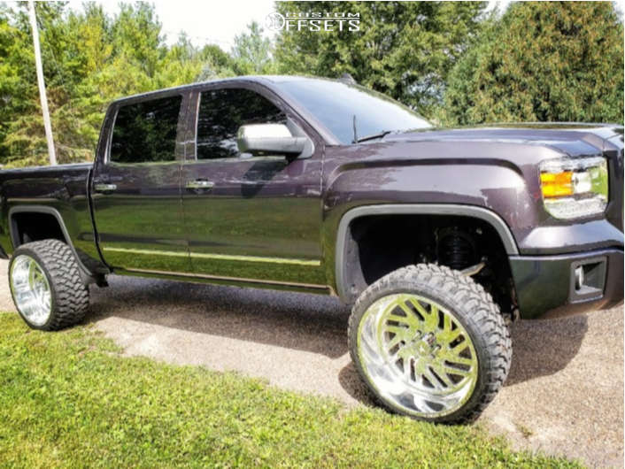 2015 GMC Sierra 1500 with 24x12 -40 American Force Kash Ss and 33/12 ...