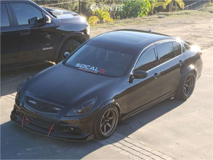 2012 INFINITI G37 with 18x9.5 10 Cosmis Racing XT-006R and 245/40R18 Federal SS595 and Lowering ...