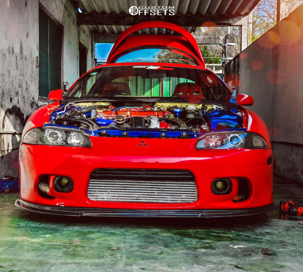 1995 Mitsubishi Eclipse with 18x8 15 Rays Engineering Gtf and 225/40R18 ...