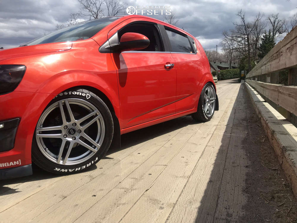 2012 Chevrolet Sonic with 17x7.5 38 Enkei Rsf5 and 225/45R17 Firestone ...