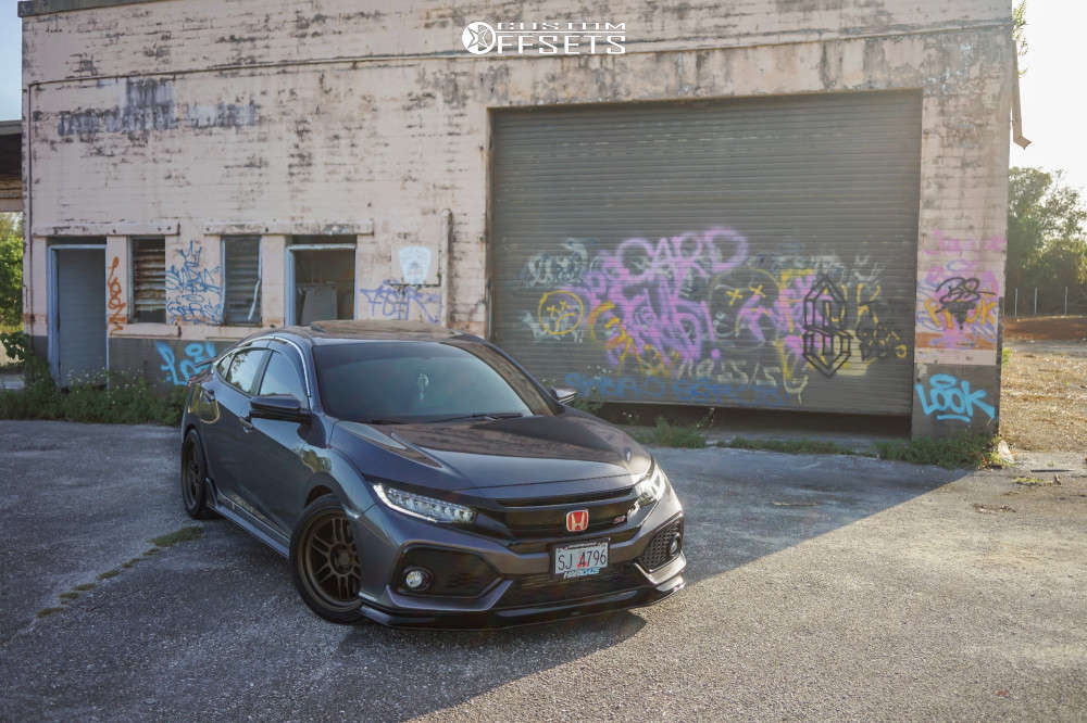 2018 Honda Civic with 18x8.5 30 ESR SR11 and 245/40R18 Nexen N Fera Au7 ...