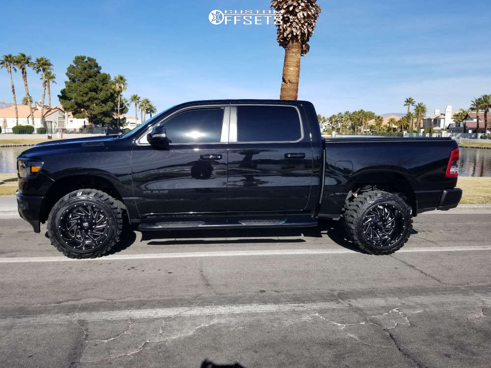 2019 Ram 1500 with 20x12 -44 Hardrock Crusher and 33/12.5R20 AMP Mud ...