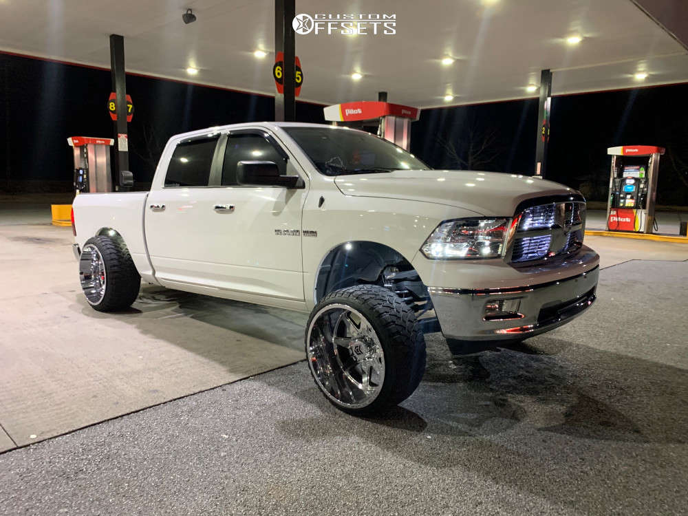 2012 Ram 1500 with 24x14 -76 Dropstars 655c and 33/12.5R24 RBP Repulsor ...