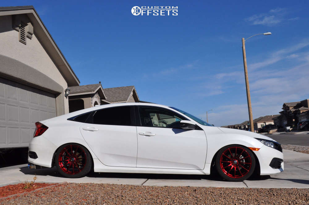 2017 Honda Civic with 18x8 45 Drag Concepts R16 and 225/40R18 Milestar ...