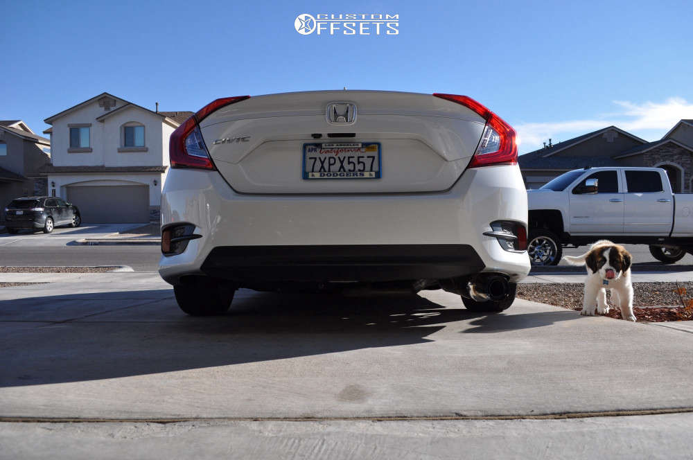 2017 Honda Civic with 18x8 45 Drag Concepts R16 and 225/40R18 Milestar ...