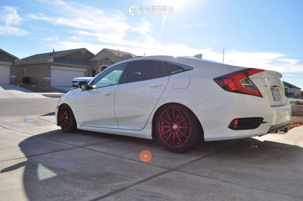 2017 Honda Civic with 18x8 45 Drag Concepts R16 and 225/40R18 Milestar ...