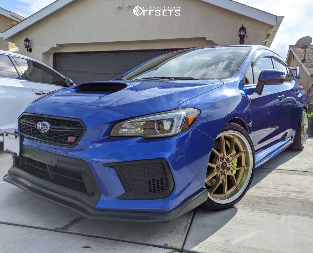 2018 Subaru WRX STI with 19x9.5 35 Option Lab S718 and 255/35R19 ...