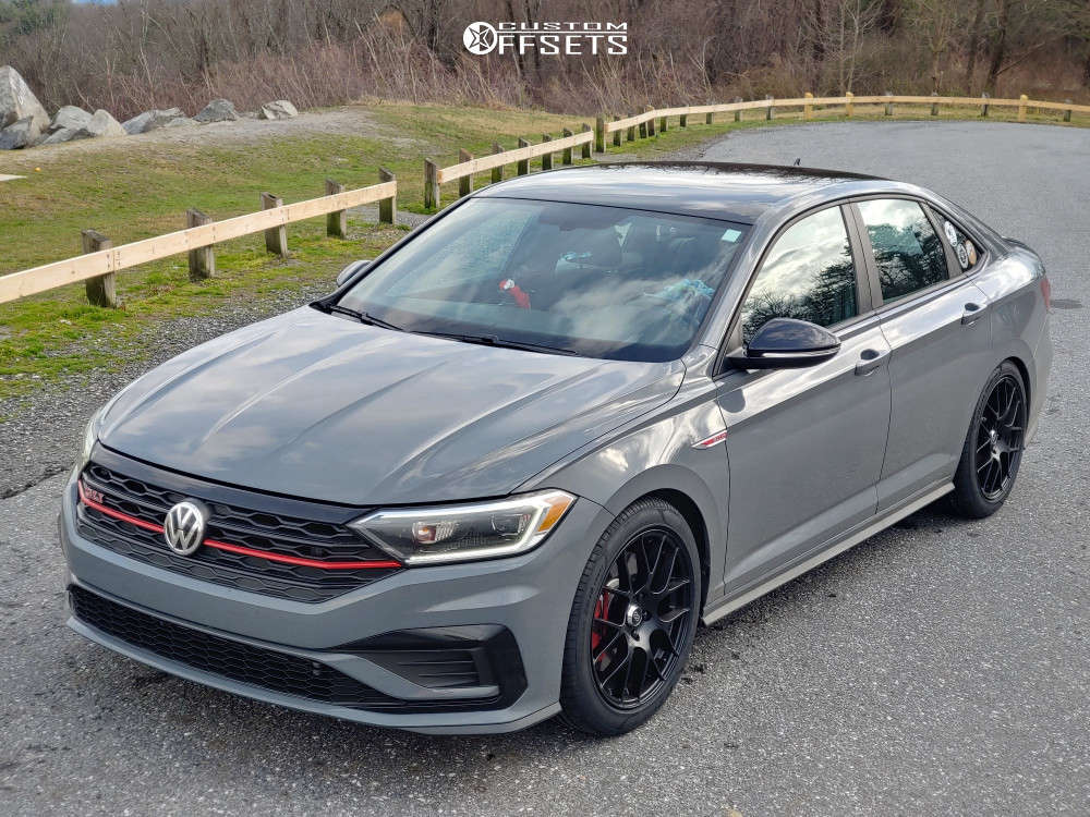 2019 Volkswagen Jetta with 18x8 45 Enkei Raijin and 235/45R18 Pirelli P ...