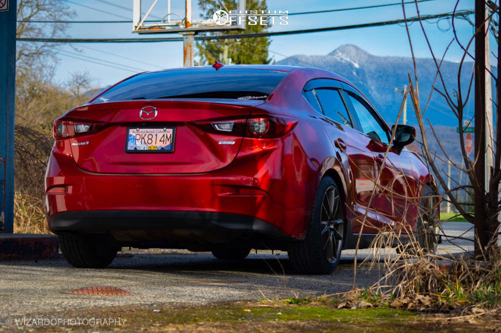 2018 Mazda 3 with 18x8 40 Niche Dfs and 215/45R18 Michelin Pilot Sport A/s 3 Plus and Lowering ...