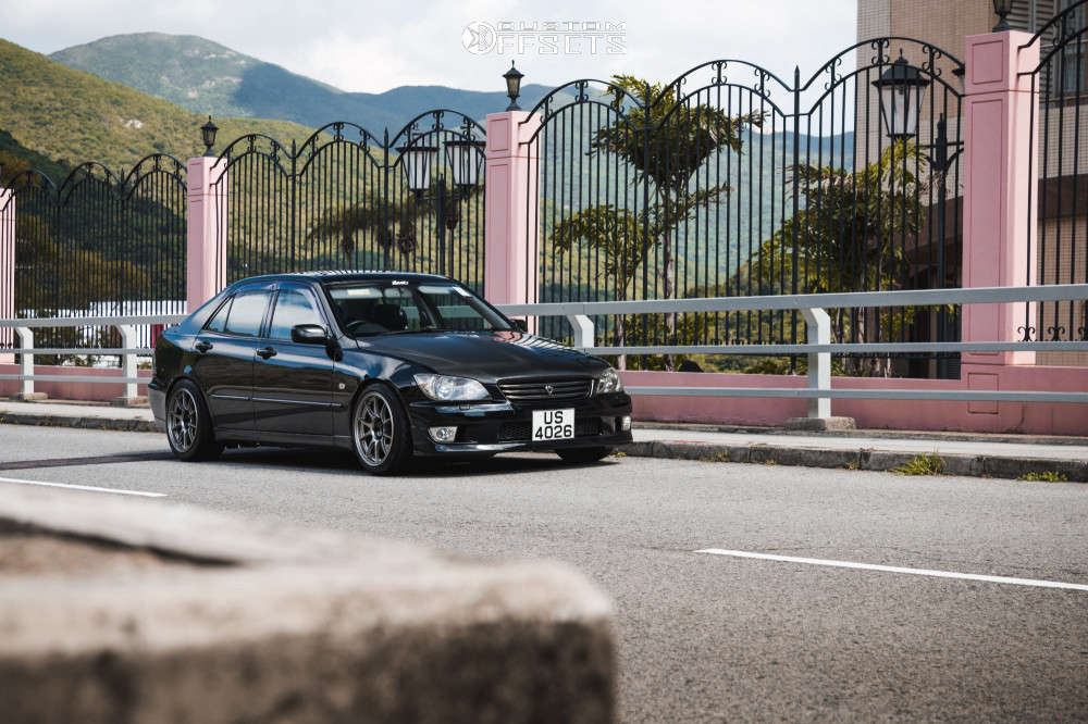 2001 Lexus IS300 with 17x9 35 WedsSport Tc-105n and 215/45R17 Federal ...