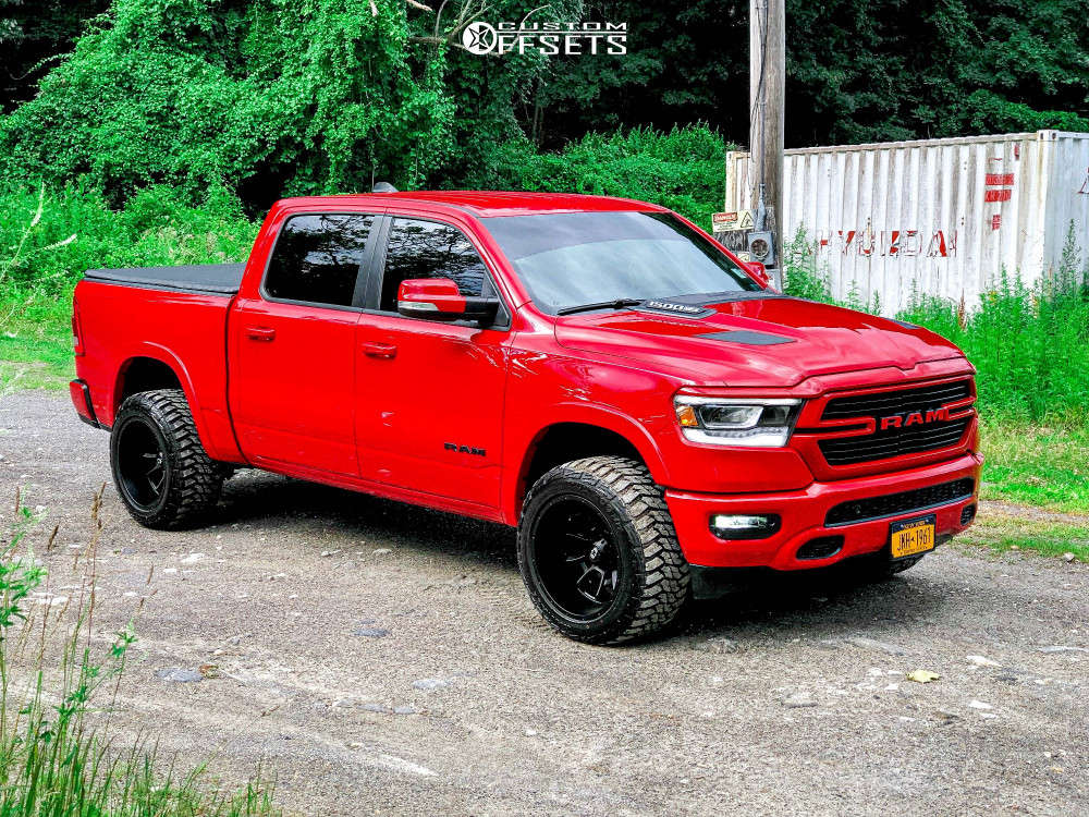 2019 Ram 1500 with 20x12 -51 Vision Bomb and 33/12.5R20 Kanati Mud Hog ...