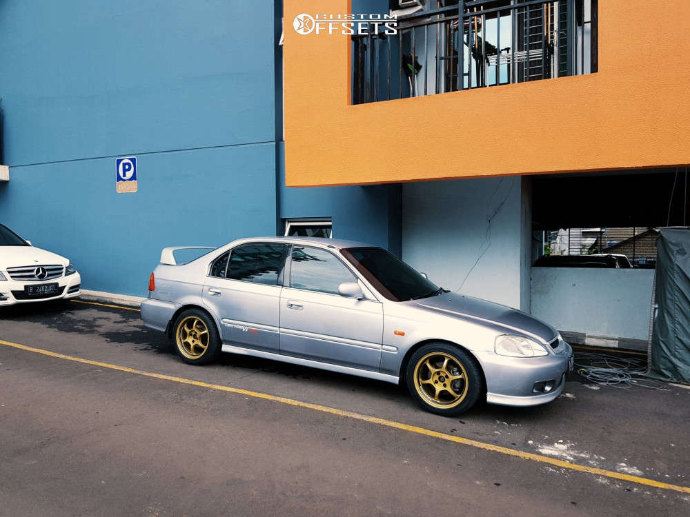 2000 Honda Civic with 16x7 40 Advan Racing RG and 205/45R16 Achilles ...