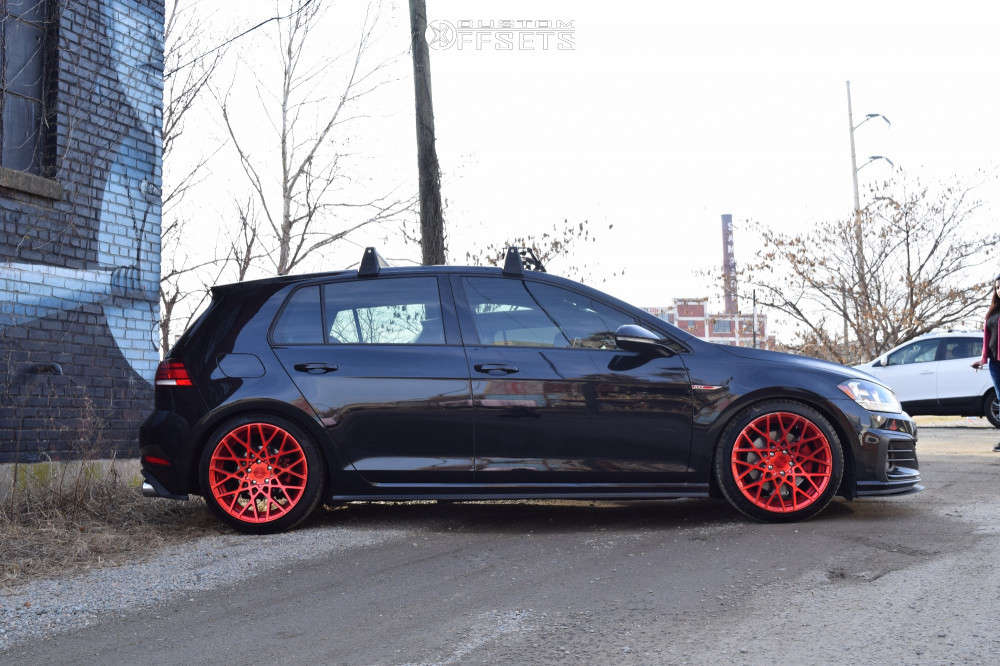 2018 Volkswagen GTI with 18x8.5 45 Rotiform Blq and 225/40R18 Pirelli ...
