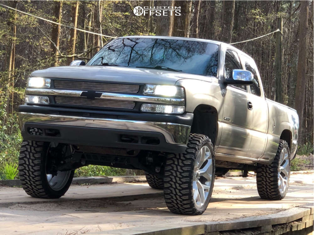 2001 Chevrolet Silverado 1500 with 24x10 31 Strada Replicas Gm Snowflake Replica and 35/12.5R24 ...