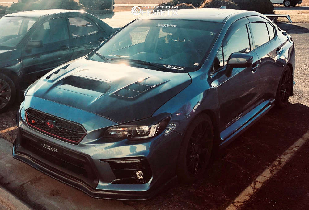2018 Subaru WRX with 18x9.5 38 Work T71R and 245/40R18 Bridgestone ...