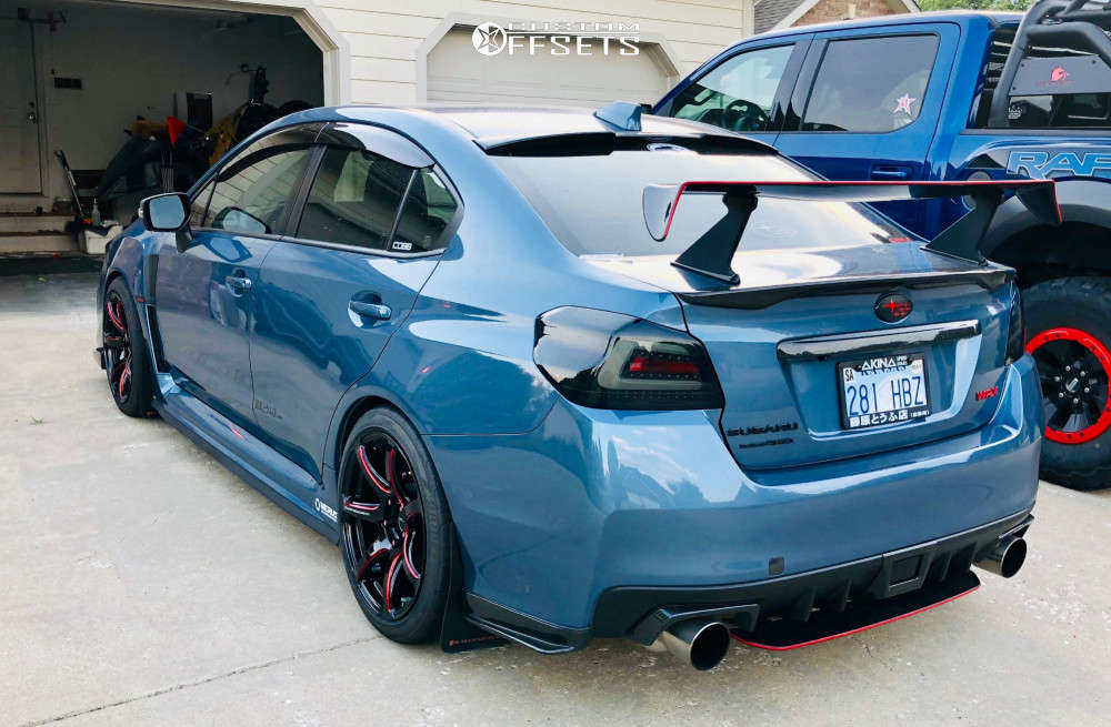 2018 Subaru WRX with 18x9.5 38 Work T71R and 245/40R18 Bridgestone ...