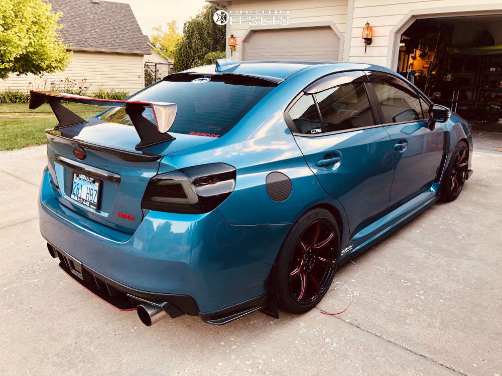 2018 Subaru WRX with 18x9.5 38 Work T71R and 245/40R18 Bridgestone ...