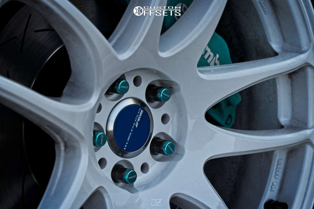 2004 Subaru Impreza with 18x9.5 38 Work Emotion Cr Kiwami and 235/40R18 ...