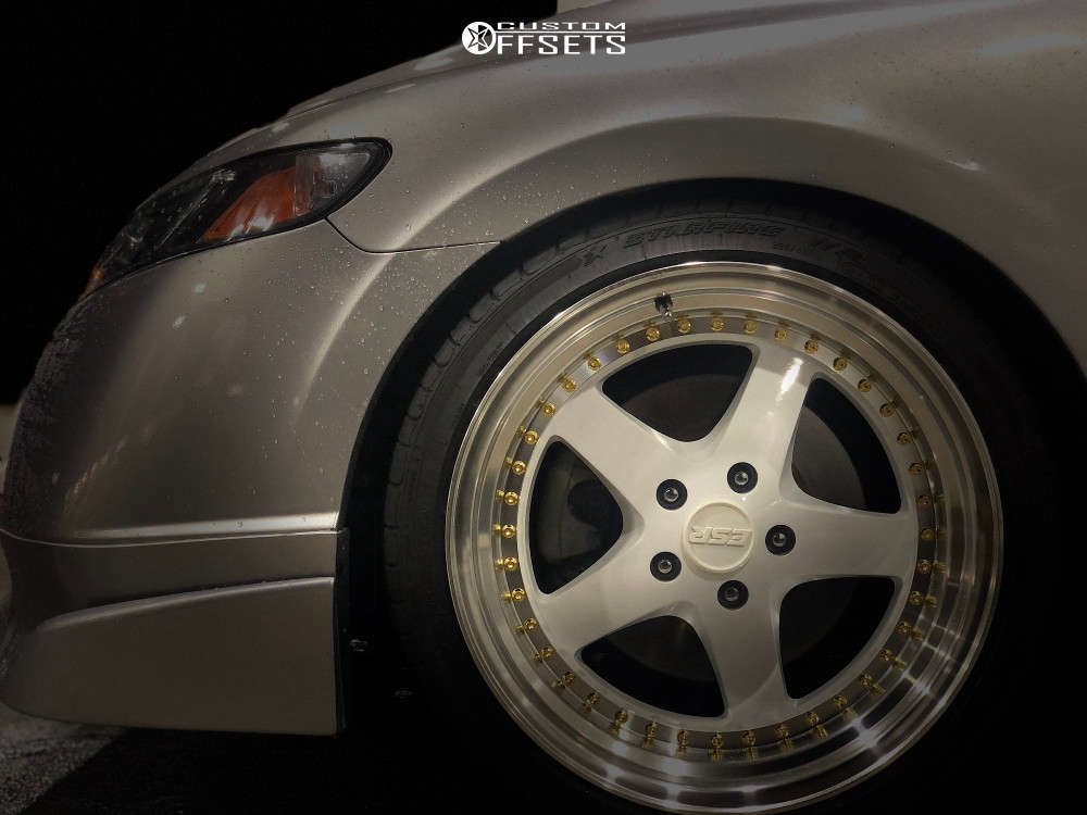 2008 Honda Civic with 18x9.5 35 ESR SR04 and 225/40R18 Starfire Wr and ...