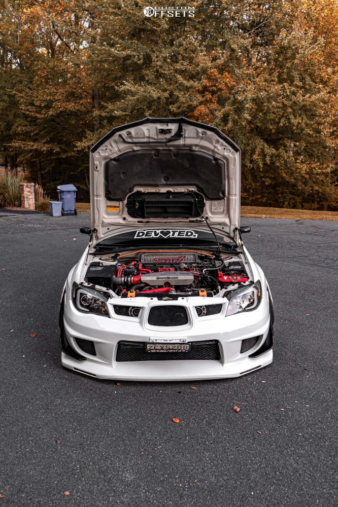 2006 Subaru Impreza with 18x10.5 -25 Work VS X9 and 225/35R18 Achilles ...