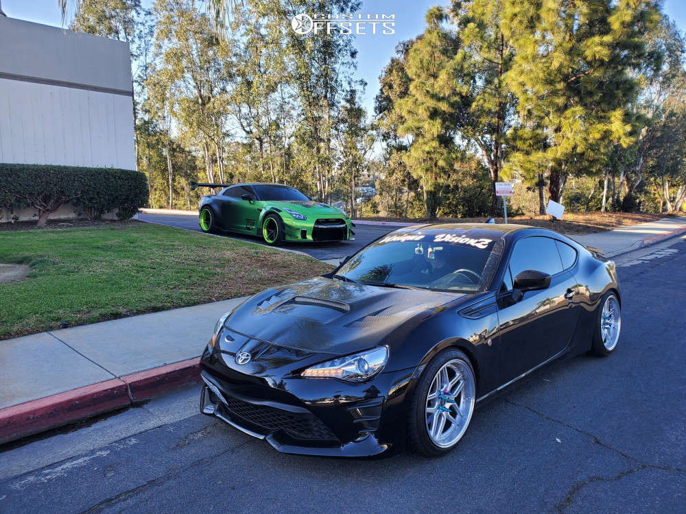 2017 Toyota 86 with 18x9.5 35 ESR CS15 and 225/40R18 Federal SS595 and ...