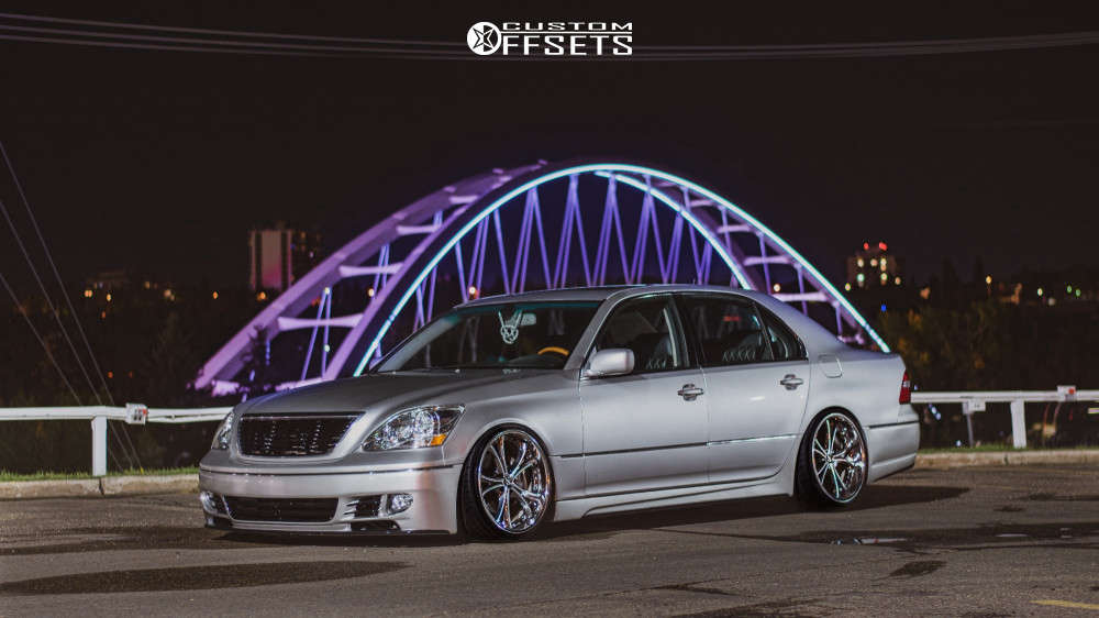 2005 Lexus LS430 with 20x9.5 9 Weds Cerberus Iii and 225/35R20 Achilles ...