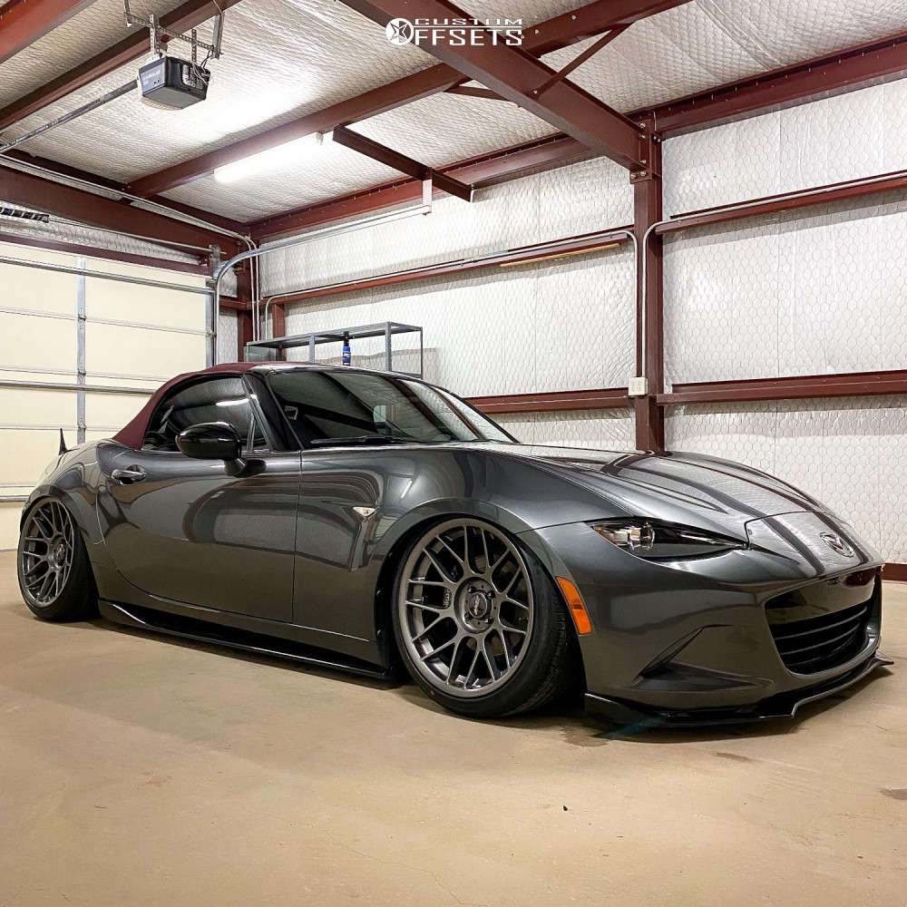 2018 Mazda MX-5 Miata with 17x8.5 20 Apex Arc-8 and 205/40R17 Nexen Nfera Su1 and Air Suspension ...