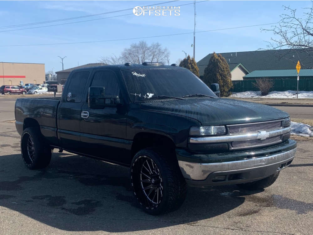 2002 Chevrolet Silverado 1500 with 24x12 -44 TIS 547BM and 305/35R24 ...