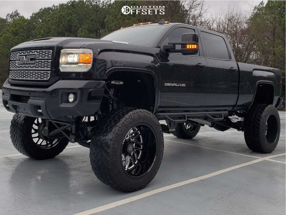 2018 GMC Sierra 2500 HD with 24x14 -76 TIS Forged F51bm1 and 40/15.5R24 ...