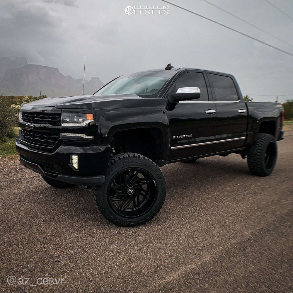2016 Chevrolet Silverado 1500 with 22x12 -44 Hostile Jigsaw and 35/13.5R22 Fury Offroad Country ...