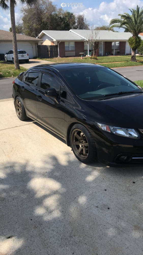 2013 Honda Civic with 17x9 35 MST Mt01 and 235/40R17 Federal SS595 and ...