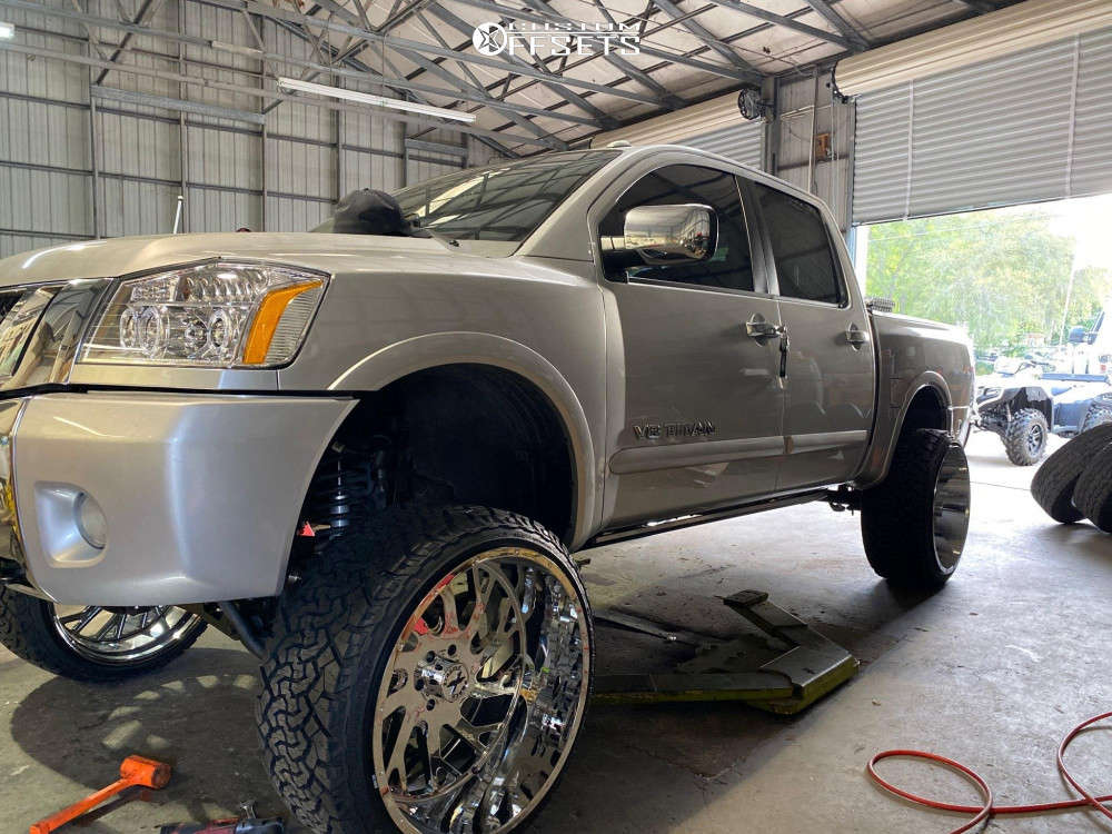 2008 Nissan Titan with 26x14 -76 Xtreme Force Xf8 and 35/12.5R26 Venom ...