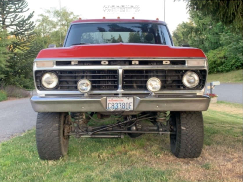 1974 Ford F-250 with 15x10 -45 Weld Racing Typhoon and 33/12.5R15 Wild ...